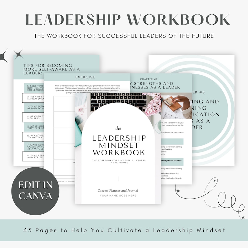 Leadership Mindset Workbook Template Success Planner Leadership ...