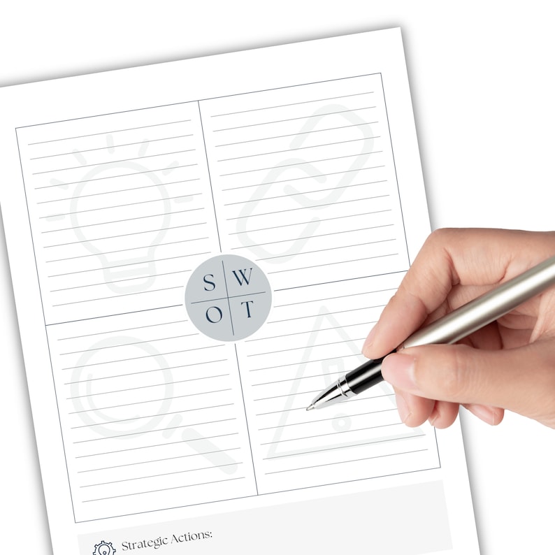 SWOT Analysis Printable Pdf, Competitive Guide, Marketing Business ...