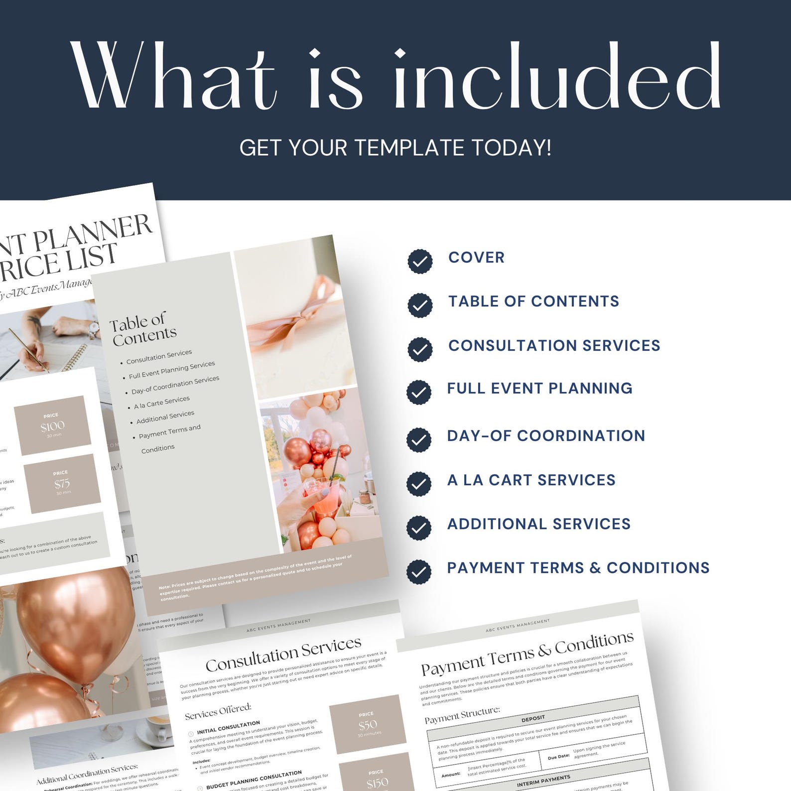 Event Planner Price List Canva Template, Editable Pricing Guide ...