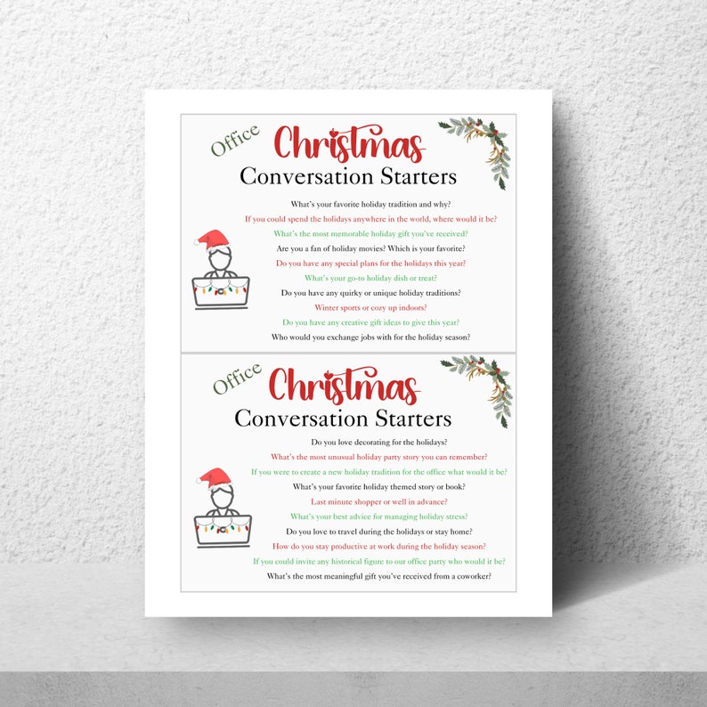 Jingle Chats: Festive Icebreaker Conversation Card for Office Holiday ...