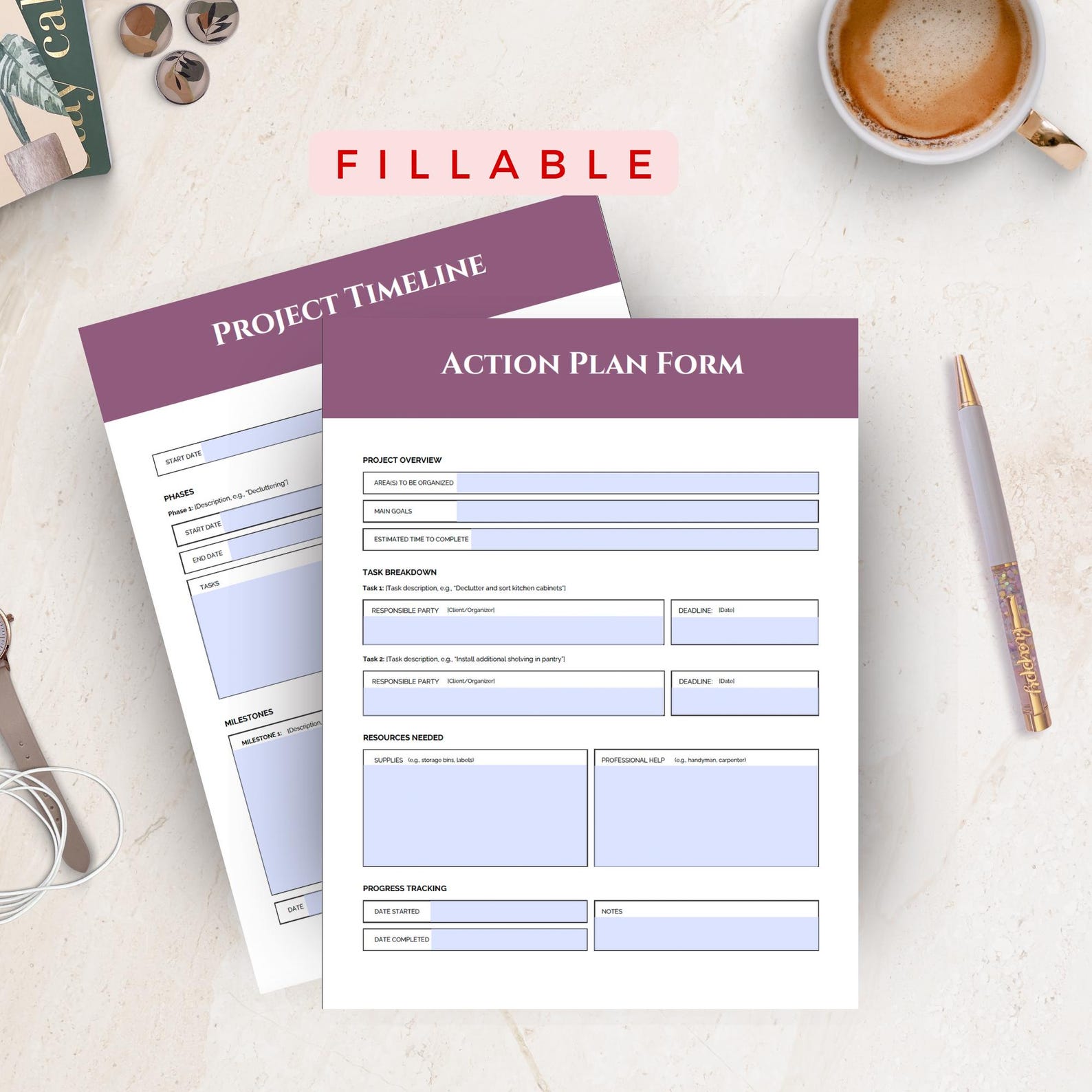 Fillable Professional Organizer Forms, Home Organization, Declutter ...