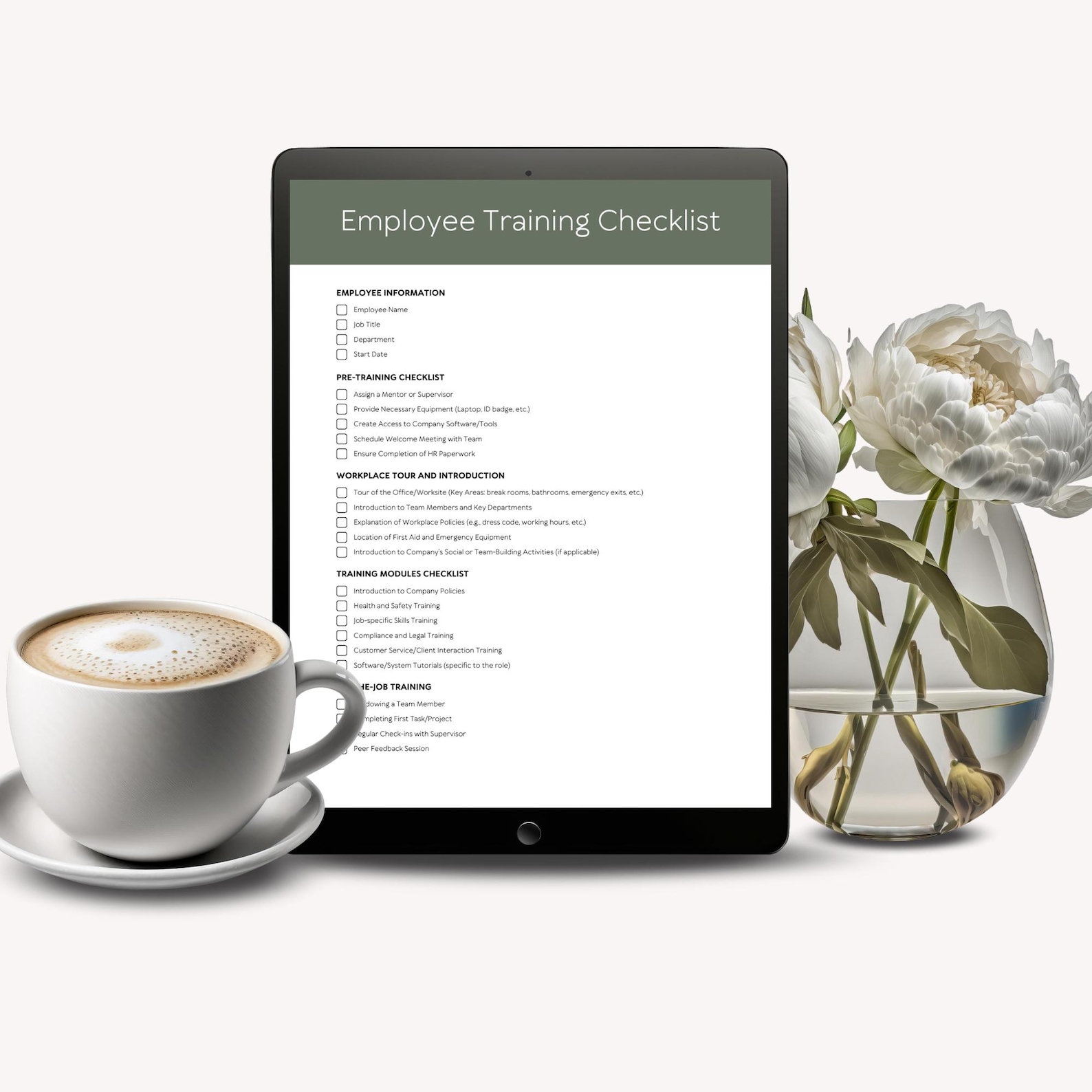 Employee Training Checklist Template, Staff Onboarding Kit, Workforce ...