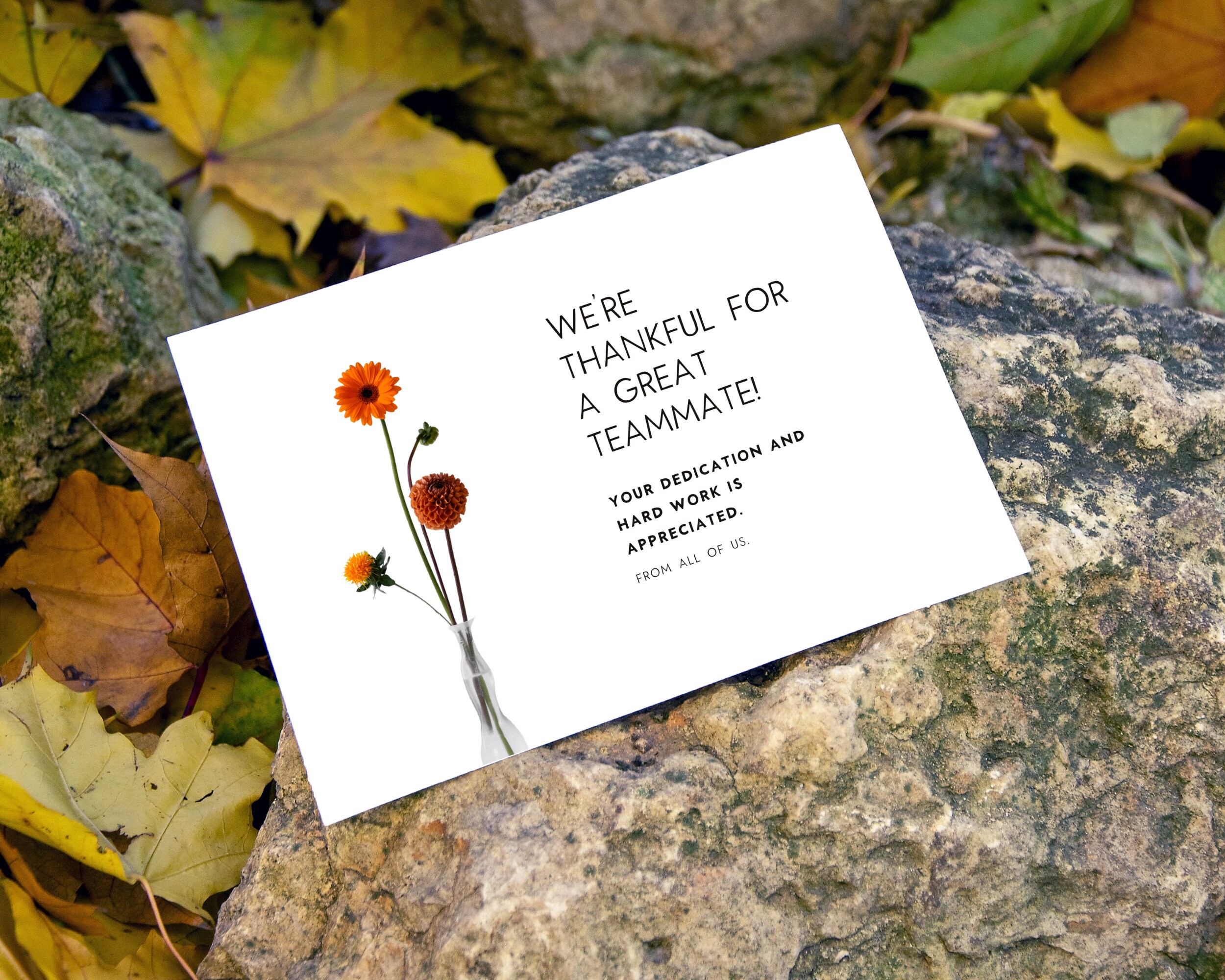 Thank You Card for Teammate, Grateful Coworker Instant Download ...