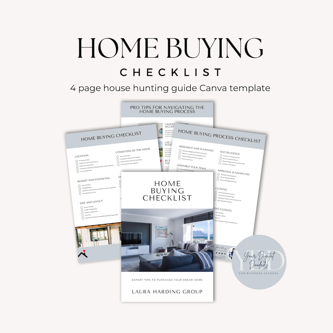 Home Buying Checklist Printable, First Time Home Buyer Guide, House ...