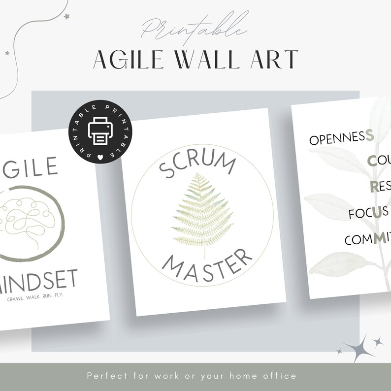 Agile Wall Art Printable Agile Poster for Work Appreciation Gift for ...