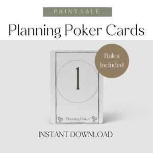 Agile Estimation Made Easy: Printable Planning Poker Cards Set With ...