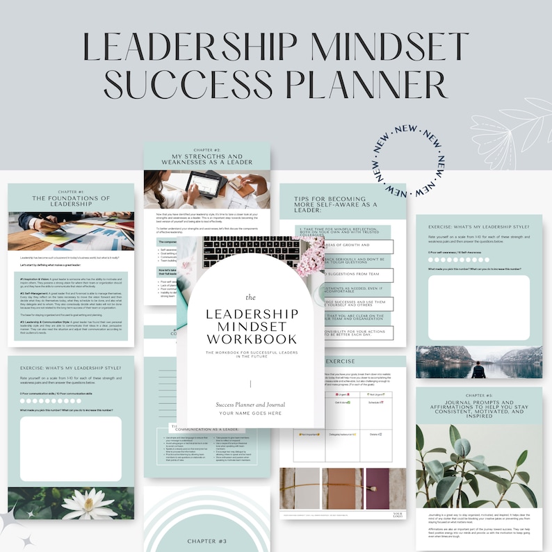 Leadership Mindset Workbook Template Success Planner Leadership ...