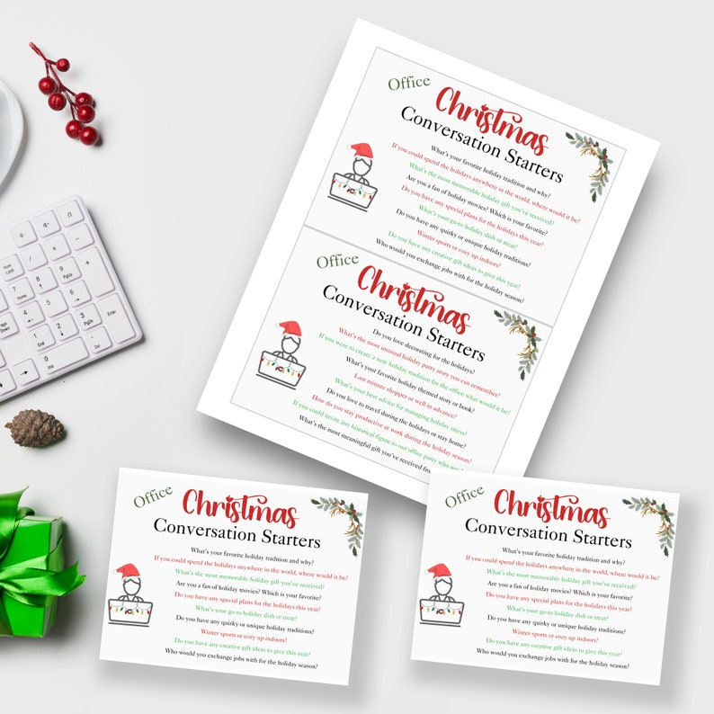 Jingle Chats: Festive Icebreaker Conversation Card for Office Holiday ...