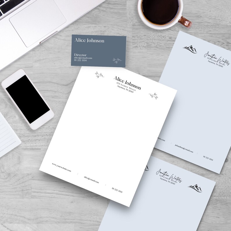 Editable Business Letterhead & Card for Professional Organizers ...