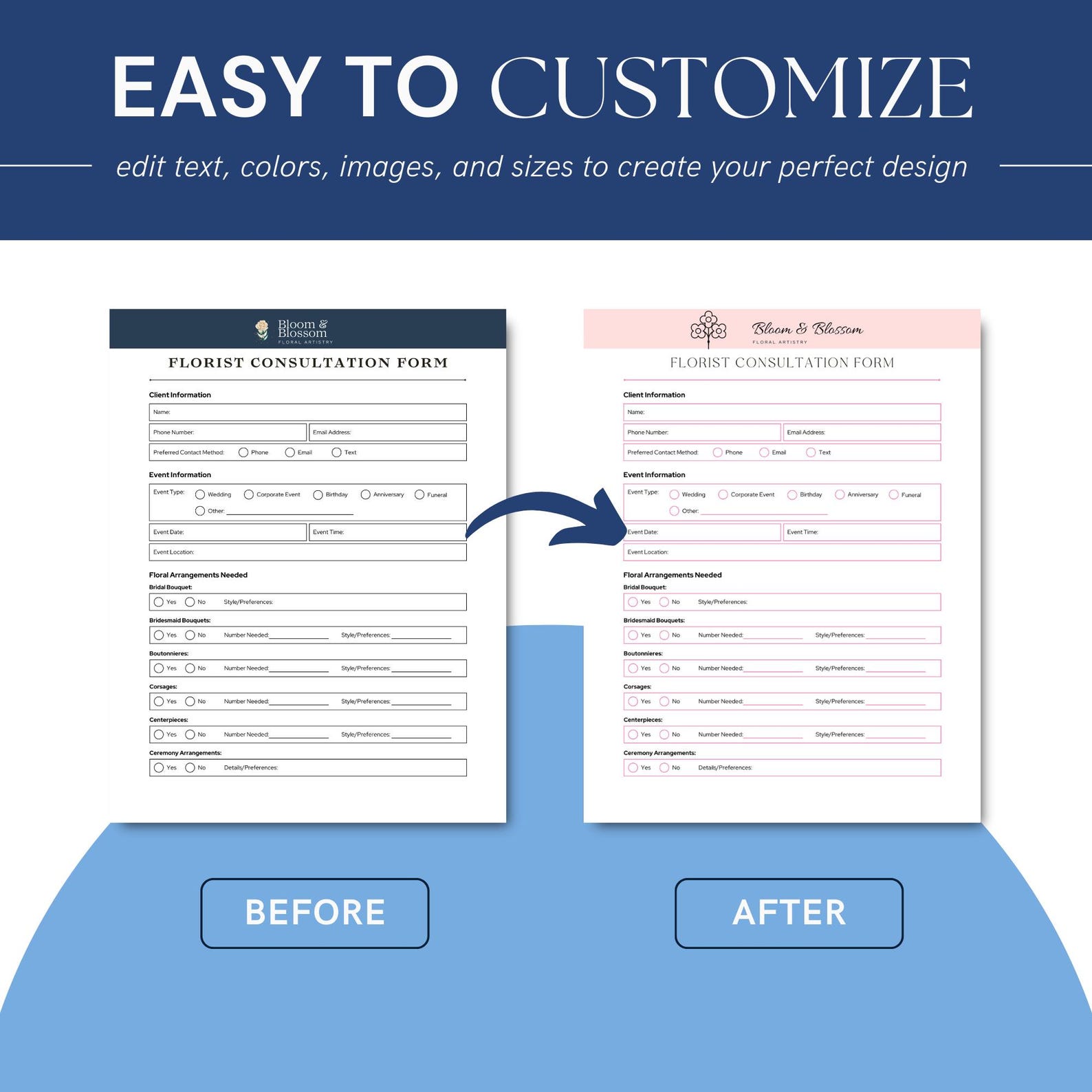 Florist Consultation Form Template, Editable Wedding Flower Planner ...