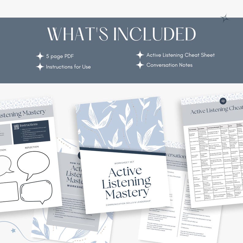 Coaching Worksheet Active Listening for Effective Communication ...