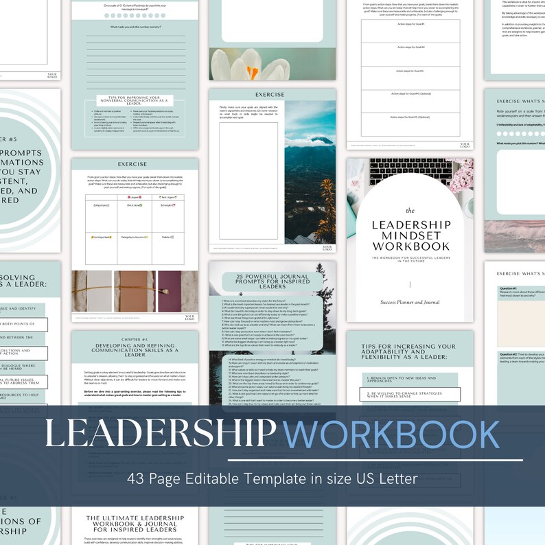 Leadership Mindset Workbook Template Success Planner Leadership ...