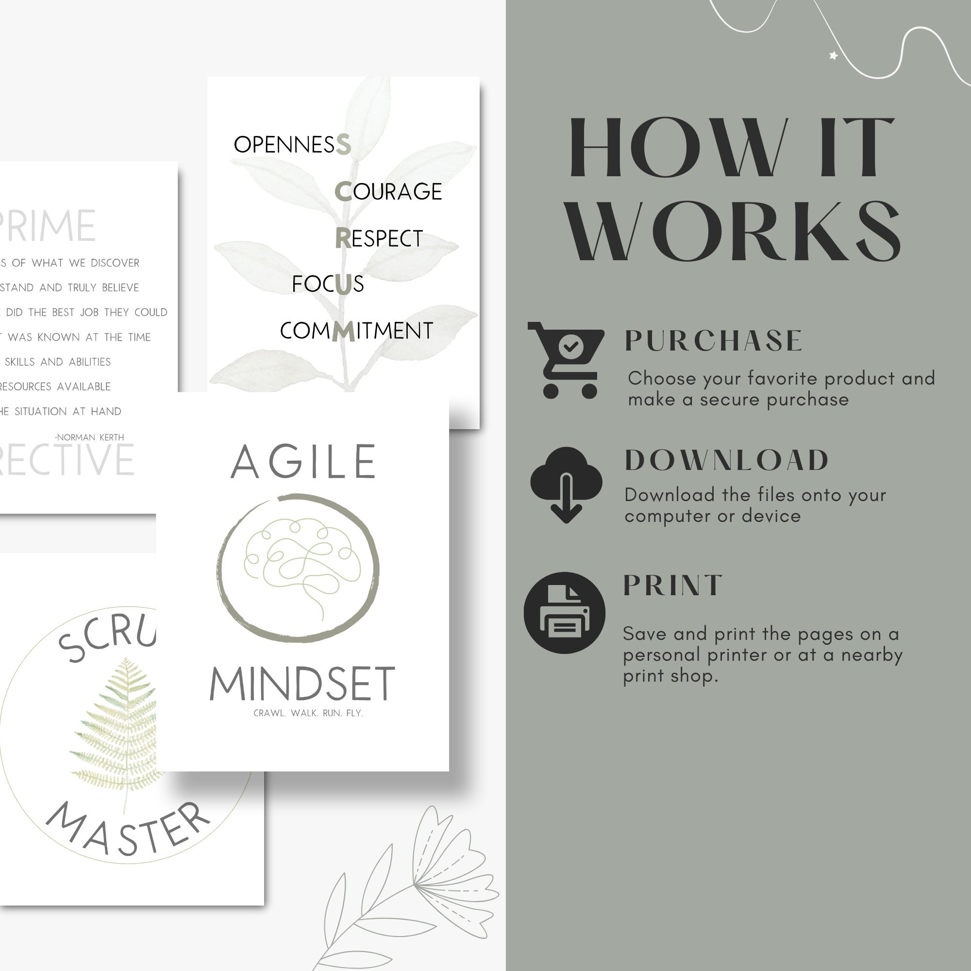 Agile Wall Art Printable Agile Poster for Work Appreciation Gift for ...