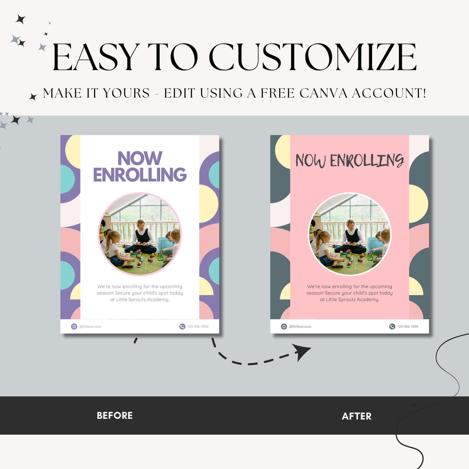 Daycare Social Media Canva Template, Editable Childcare Instagram Post ...