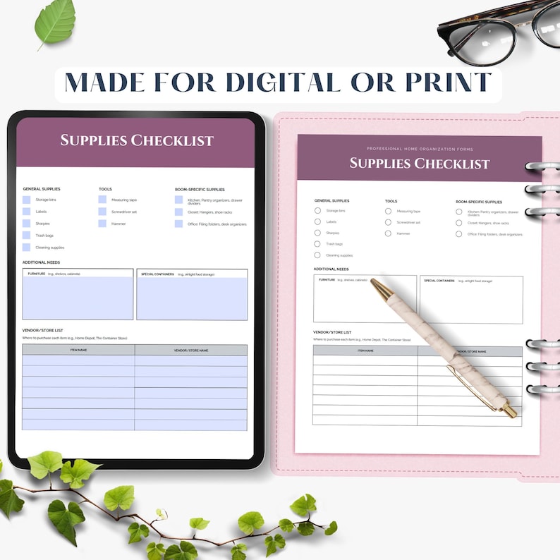Fillable Professional Organizer Forms, Home Organization, Declutter Checklist, Organizer Client ...