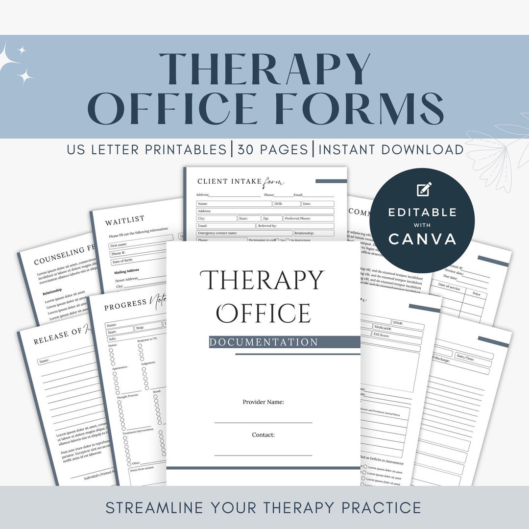 Therapy Bundle Business Forms, Therapy Tools Business Templates ...