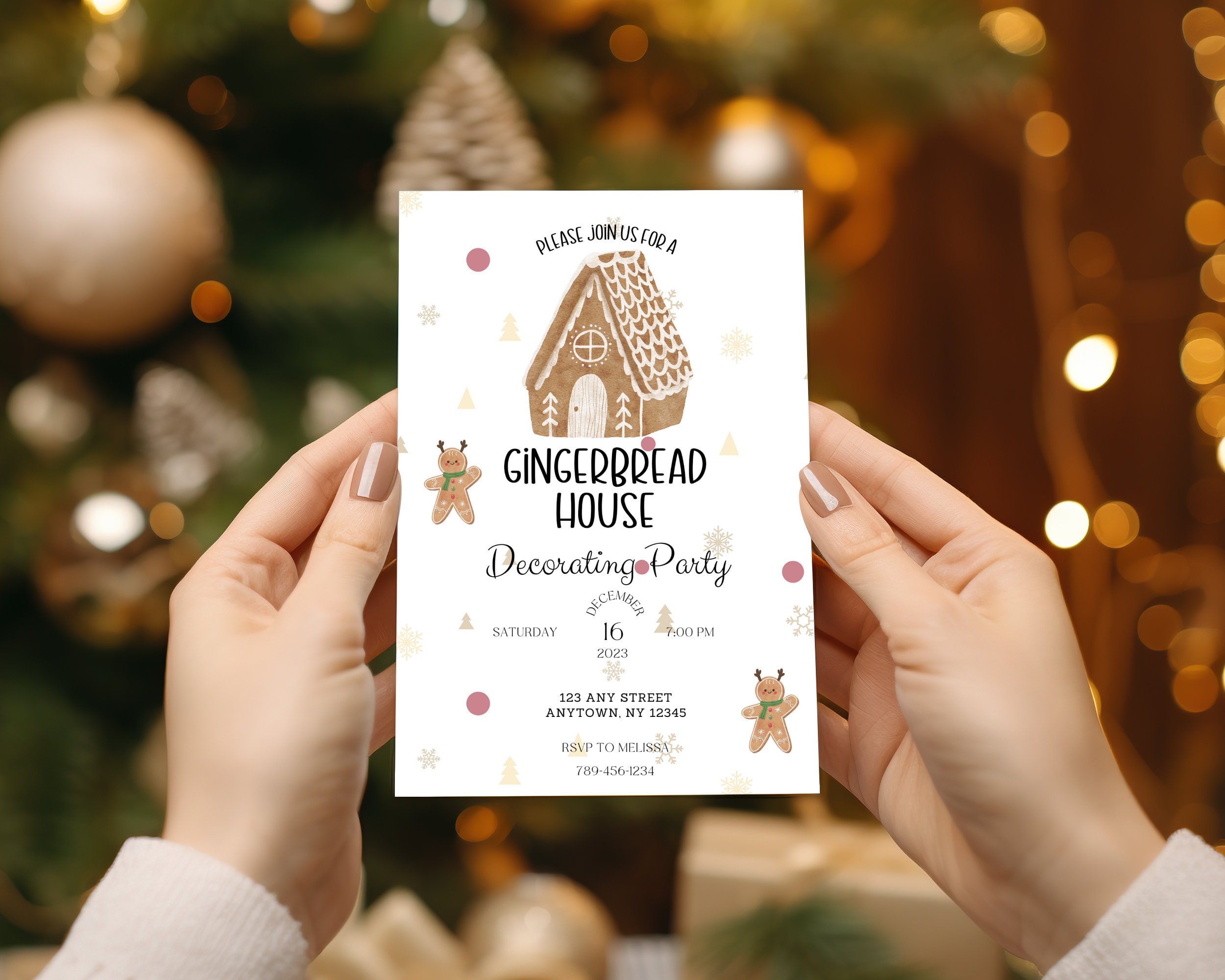 Editable Gingerbread House Decorating Party Invitation, Christmas Party ...