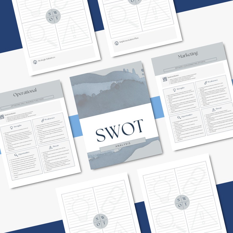 SWOT Analysis Printable Pdf, Competitive Guide, Marketing Business ...