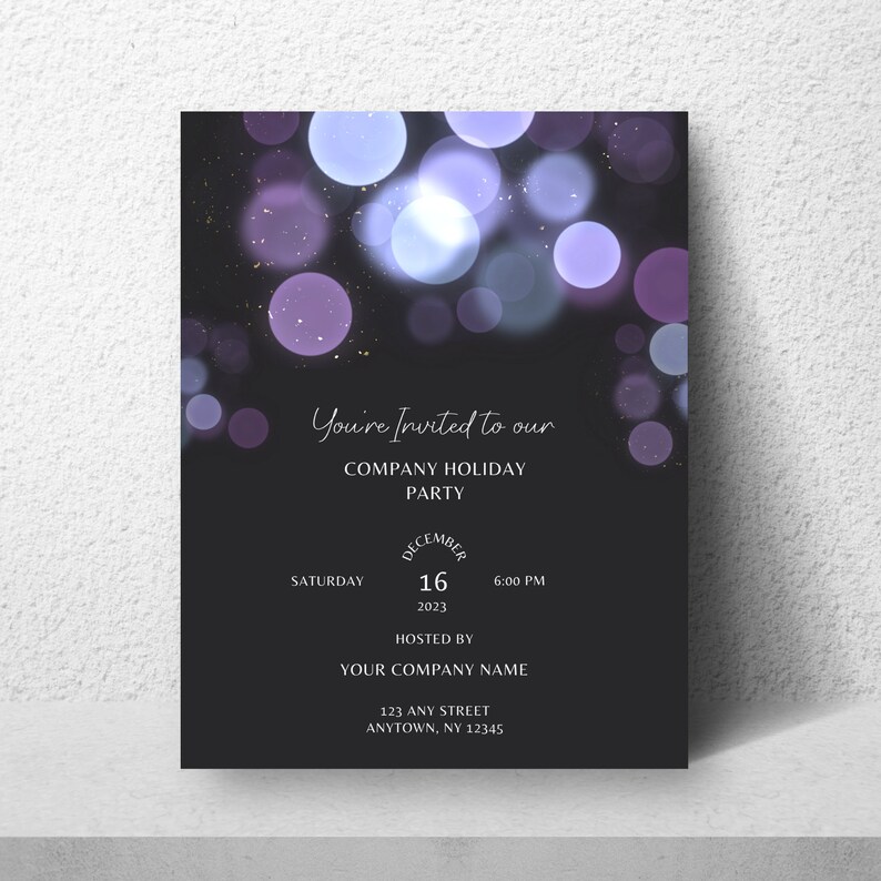 Editable Work Party Invitation, Mobile Invite, Company Holiday Party ...