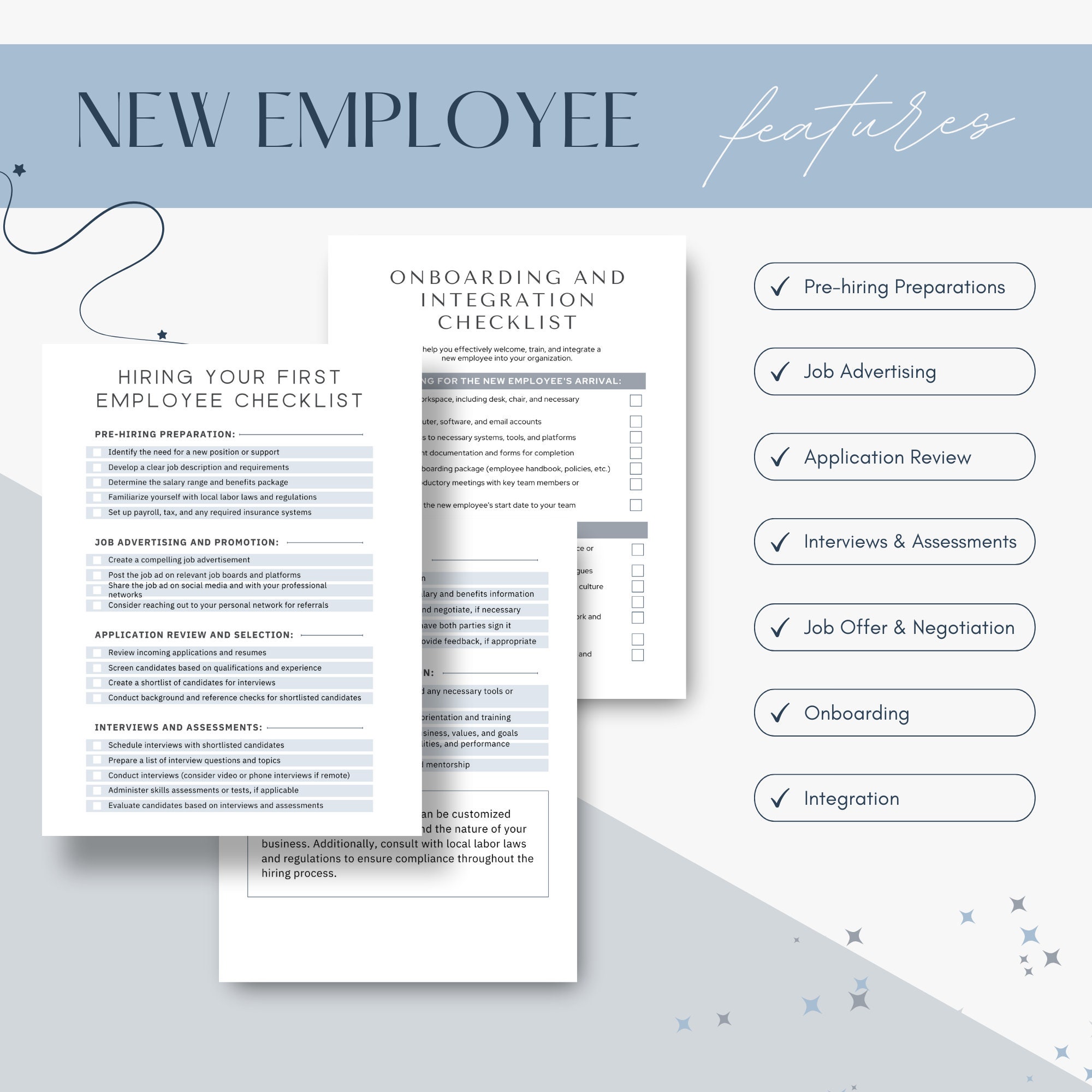 New Employee Bundle New Hire Checklist Onboarding and Integration HR ...