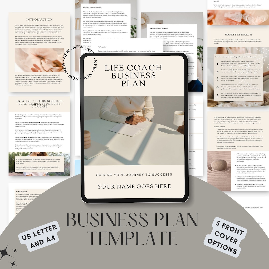 Life Coach Business Plan Template Coaching Startup Workbook Editable ...
