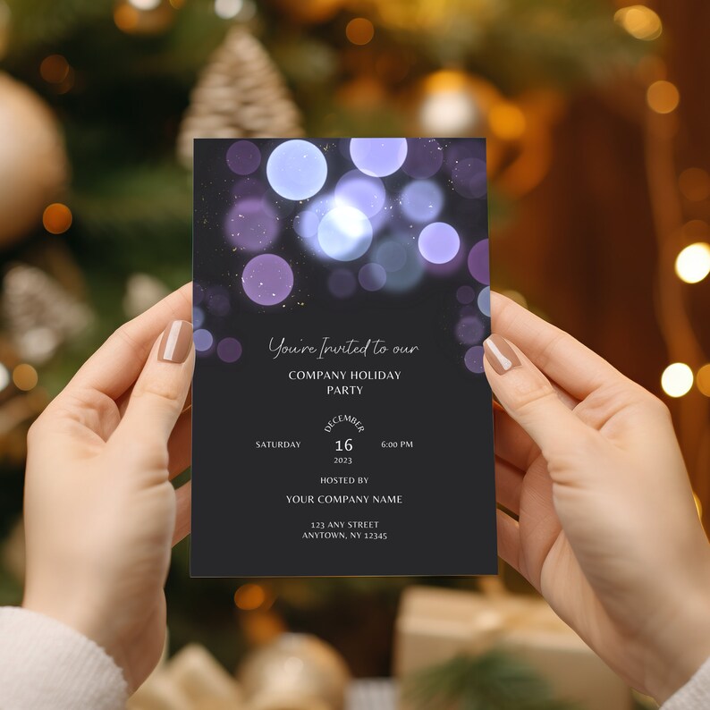 Editable Work Party Invitation Mobile Invite Company Holiday Party