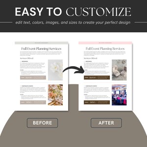 Event Planner Price List Canva Template, Editable Pricing Guide ...