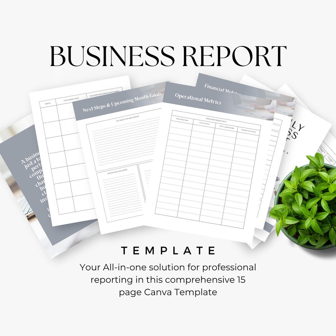 Monthly Business Report Template, Monthly Tracking, Small Business ...