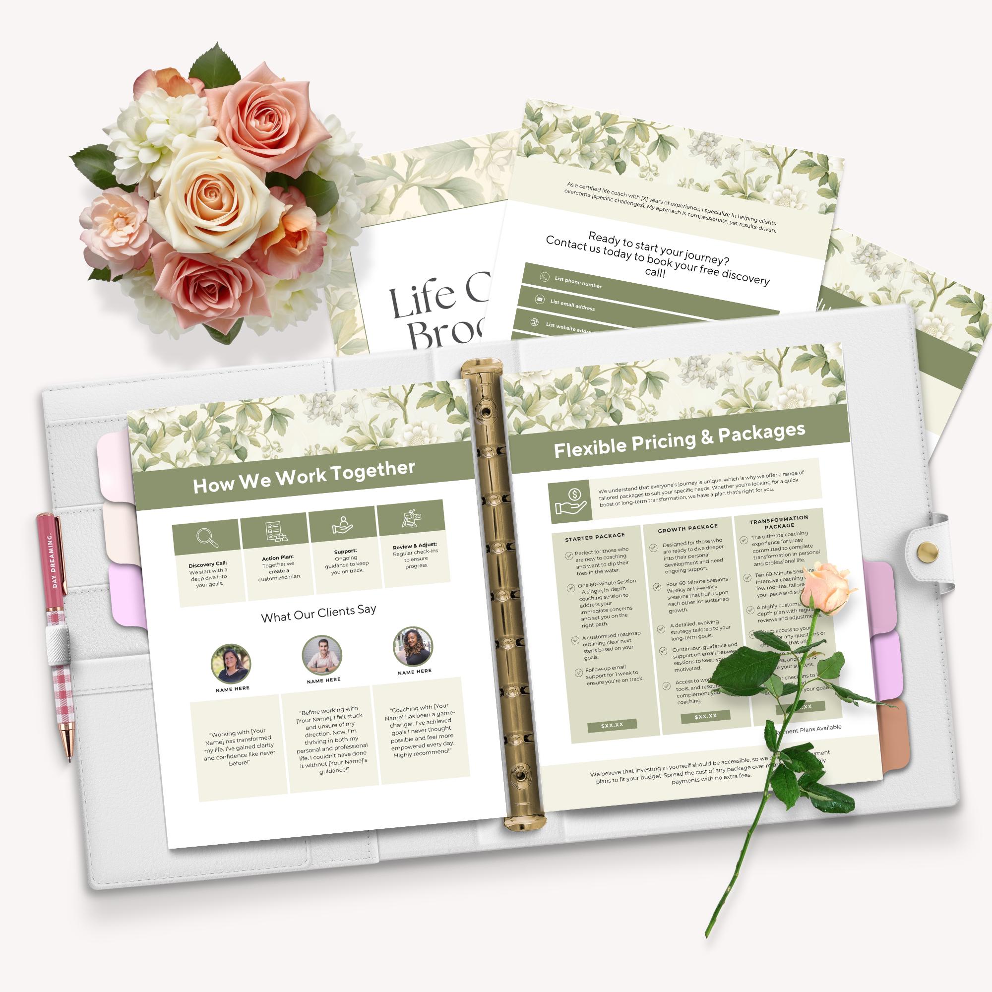 Life Coach Brochure Canva Template, Editable Coach Brochure, Coaching ...