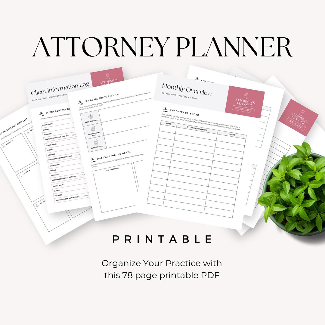 Attorney Planner, Legal Planner for Lawyer Gift, Client Logbook, Case ...