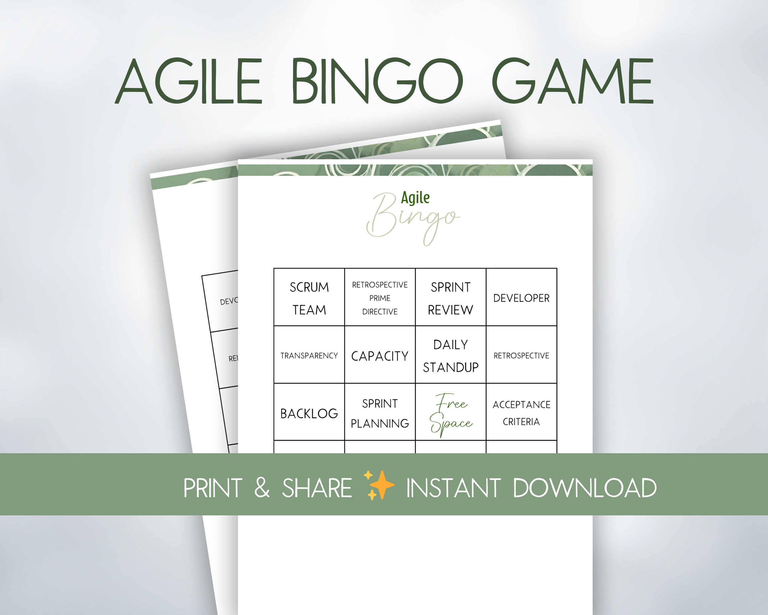 Agile Bingo Game Retrospective Activities Scrum Master Software ...