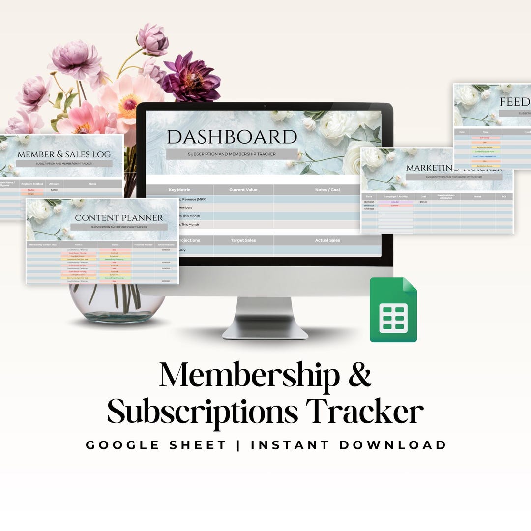 Life Coach Membership & Subscriptions Tracker, Business Tracker, Client ...