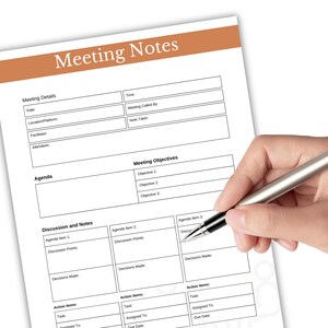 Fillable Project Management Meeting Minutes PDF, Printable Meeting ...