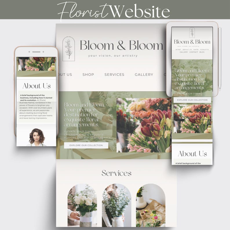 Florist Website Template, Floral Shops Site, Web Design Tool, Flower ...