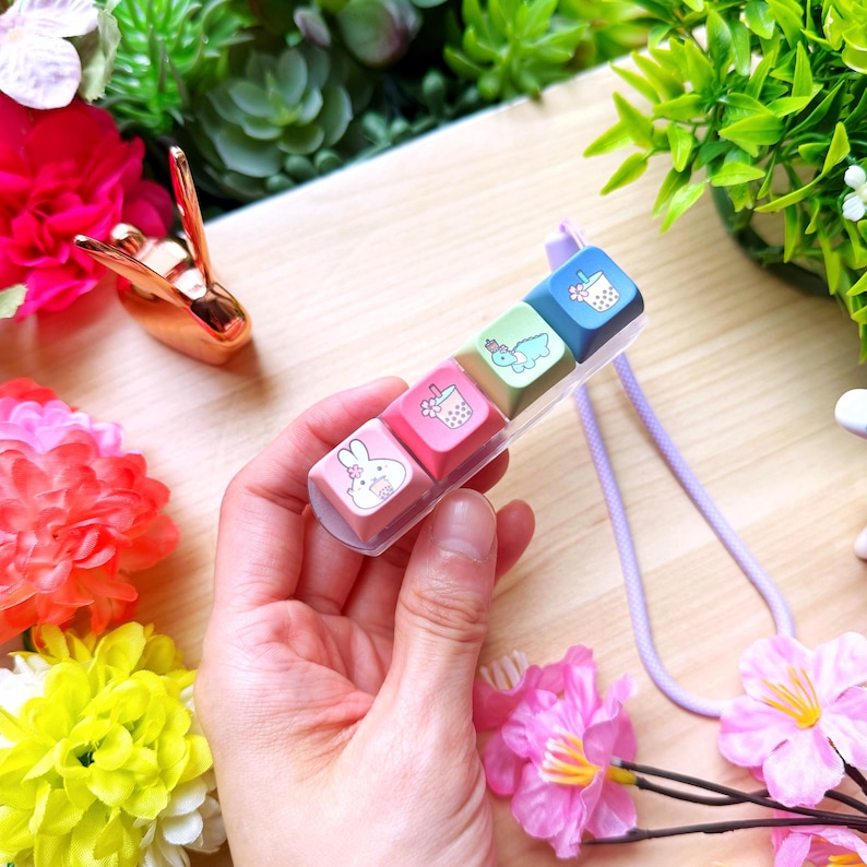 Light-up Boba Keycap Keyboard Clicky Fidget Keychain | Fidget, Keycap ...