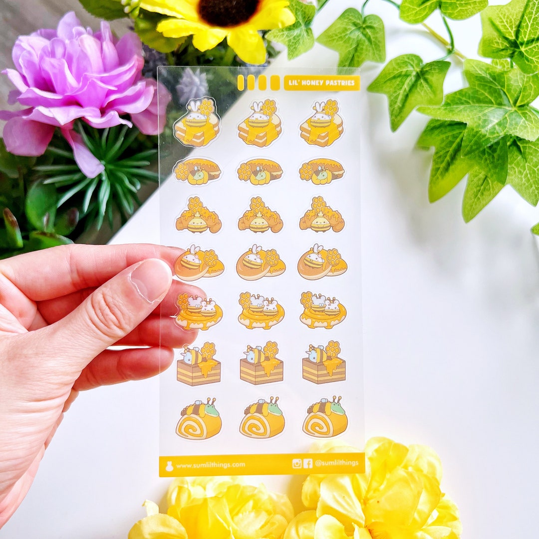 Honey Pastries Transparent Stickers Hand Drawn Planner Stickers ...