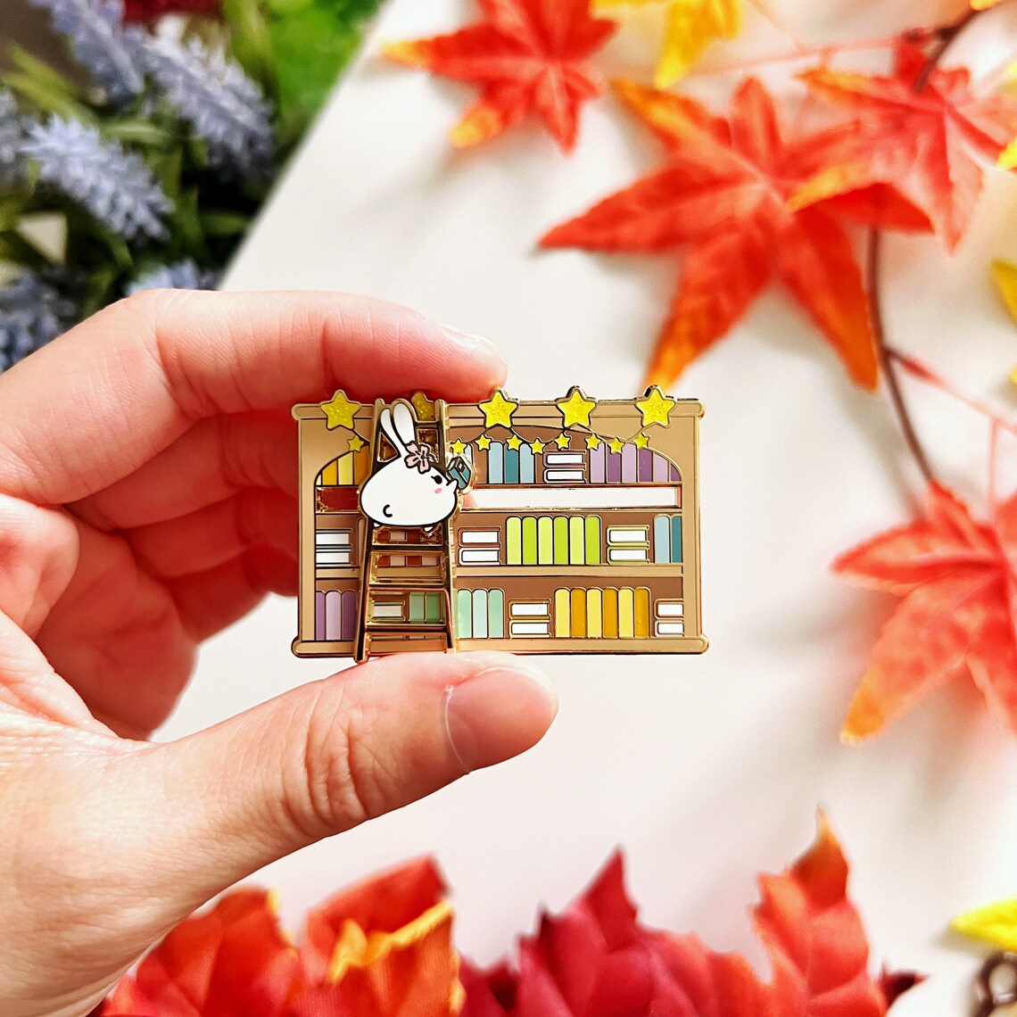 Moving Bookshelf (interactive Slider) Enamel Pin | Bookworm, Books ...