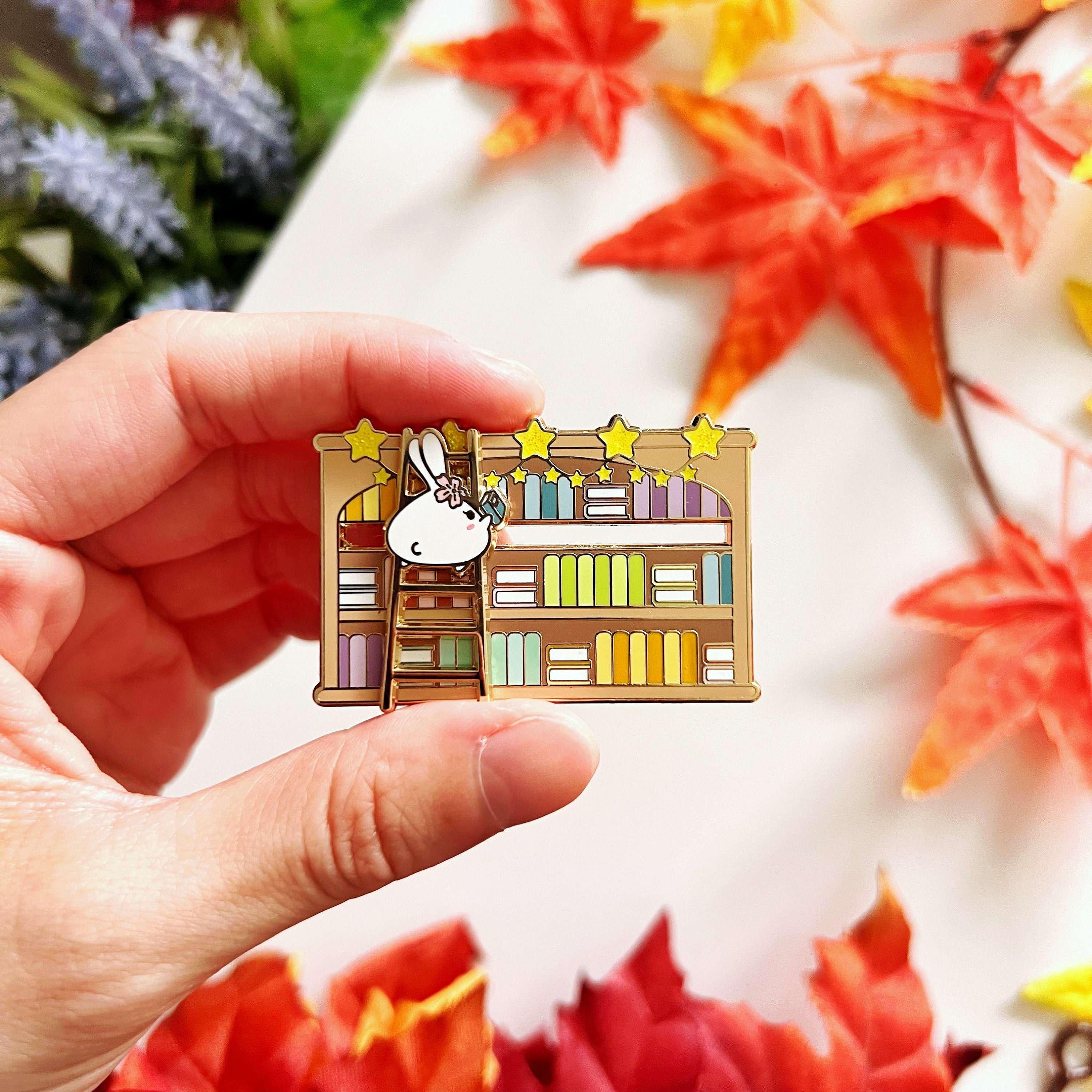 Moving Bookshelf (interactive Slider) Enamel Pin | Bookworm, Books ...