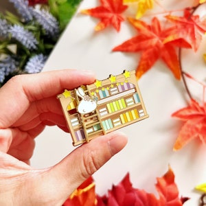Moving Bookshelf (interactive Slider) Enamel Pin | Bookworm, Books ...