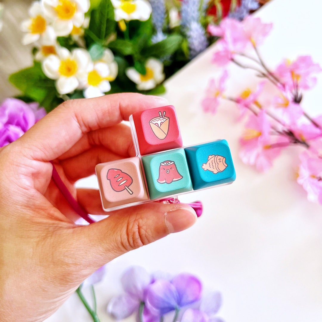 Light-up Japanese Street Food Keycap Clicky Fidget Keychain | FULL ...