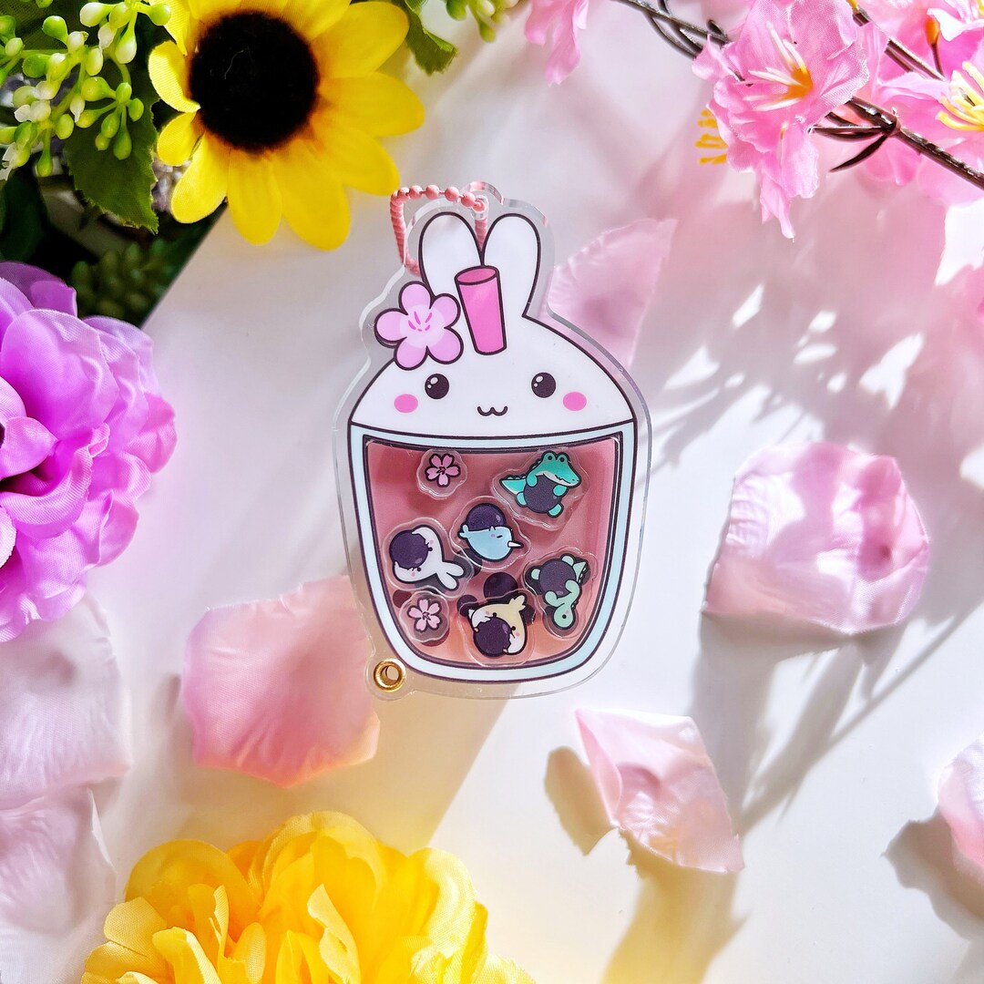 Sakura Boba Cup (refillable) Shaker Keychain With Blind Bag ...