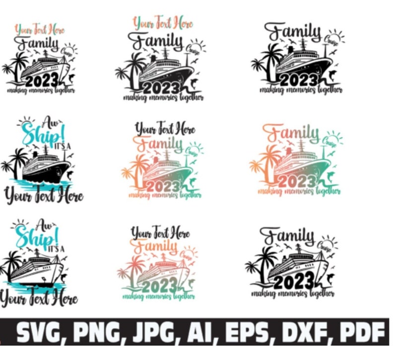 Cruise Ship Designs: Family Vacation SVG PNG Bundle - Etsy