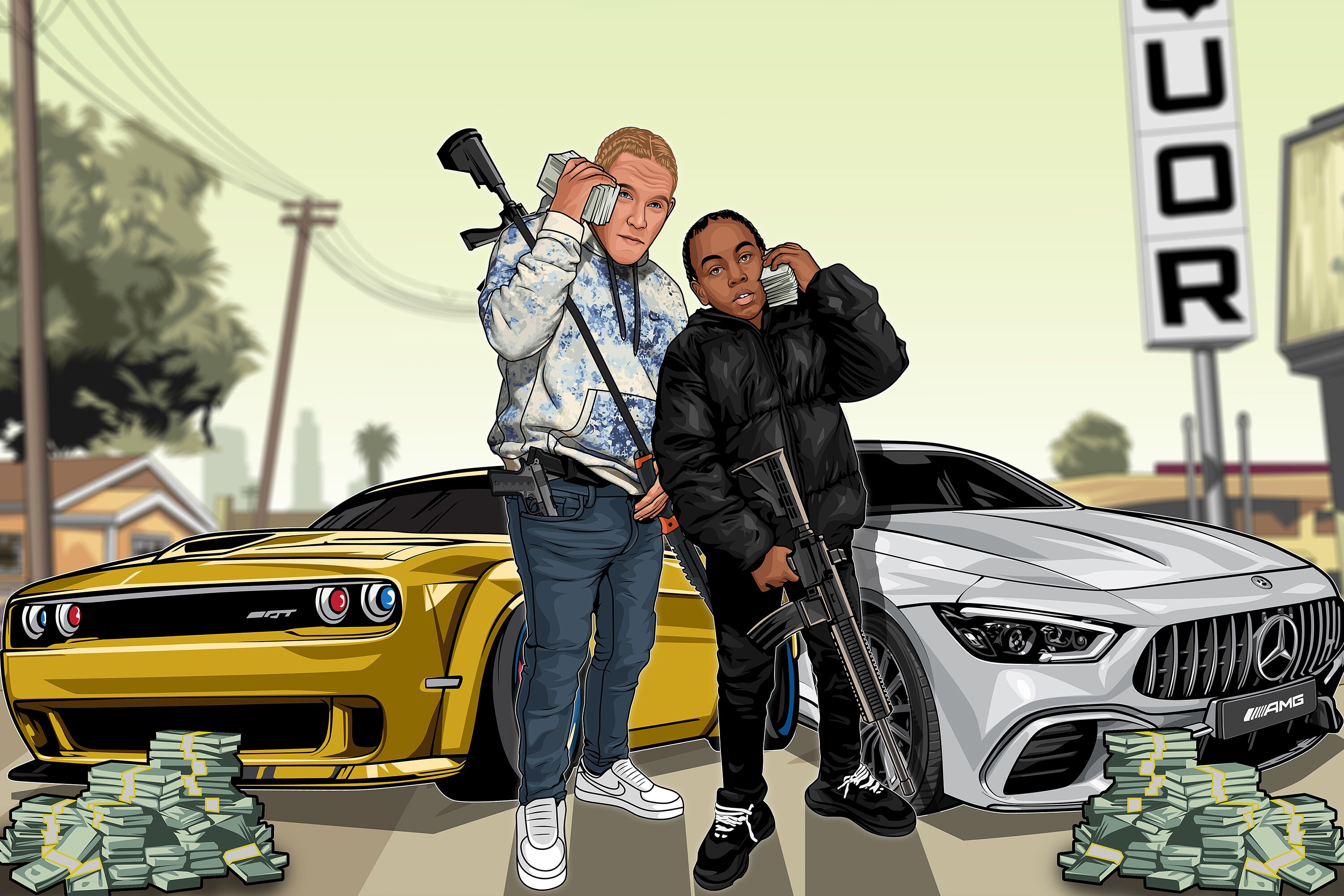 Custom Gta Style Cartoon Portrait, Custom Portrait for Gifts, Cartoon ...