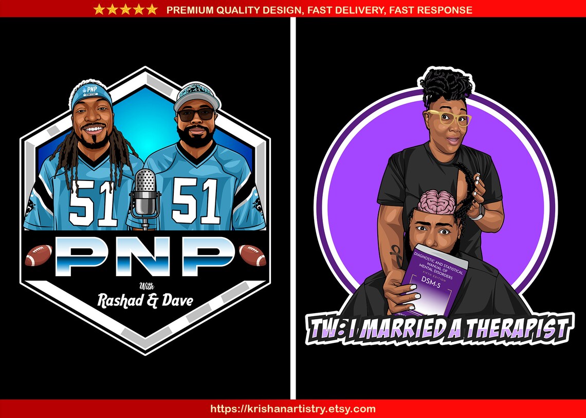 Custom Cartoon Logo, Custom Logo, Podcast Logo, Mascot Logo, Twitch ...