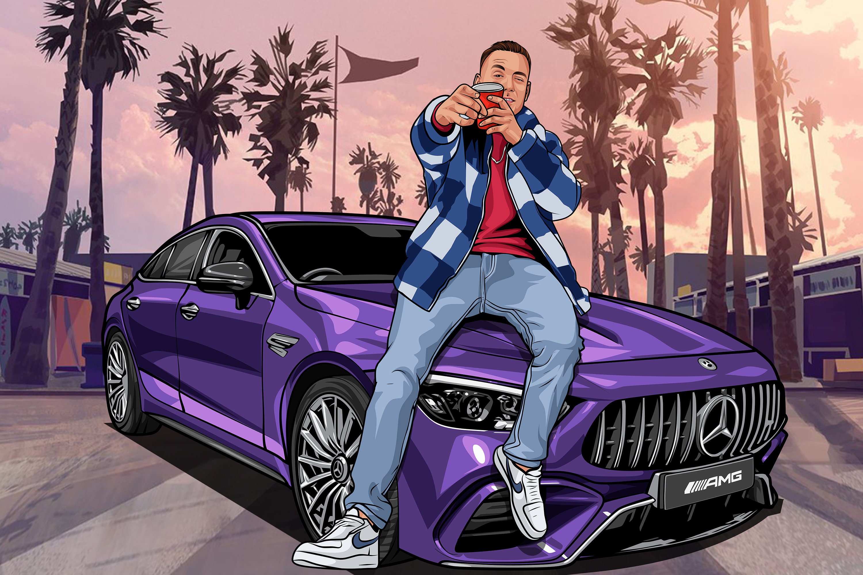 Custom Gta Style Cartoon Portrait, Custom Portrait for Gifts, Cartoon ...