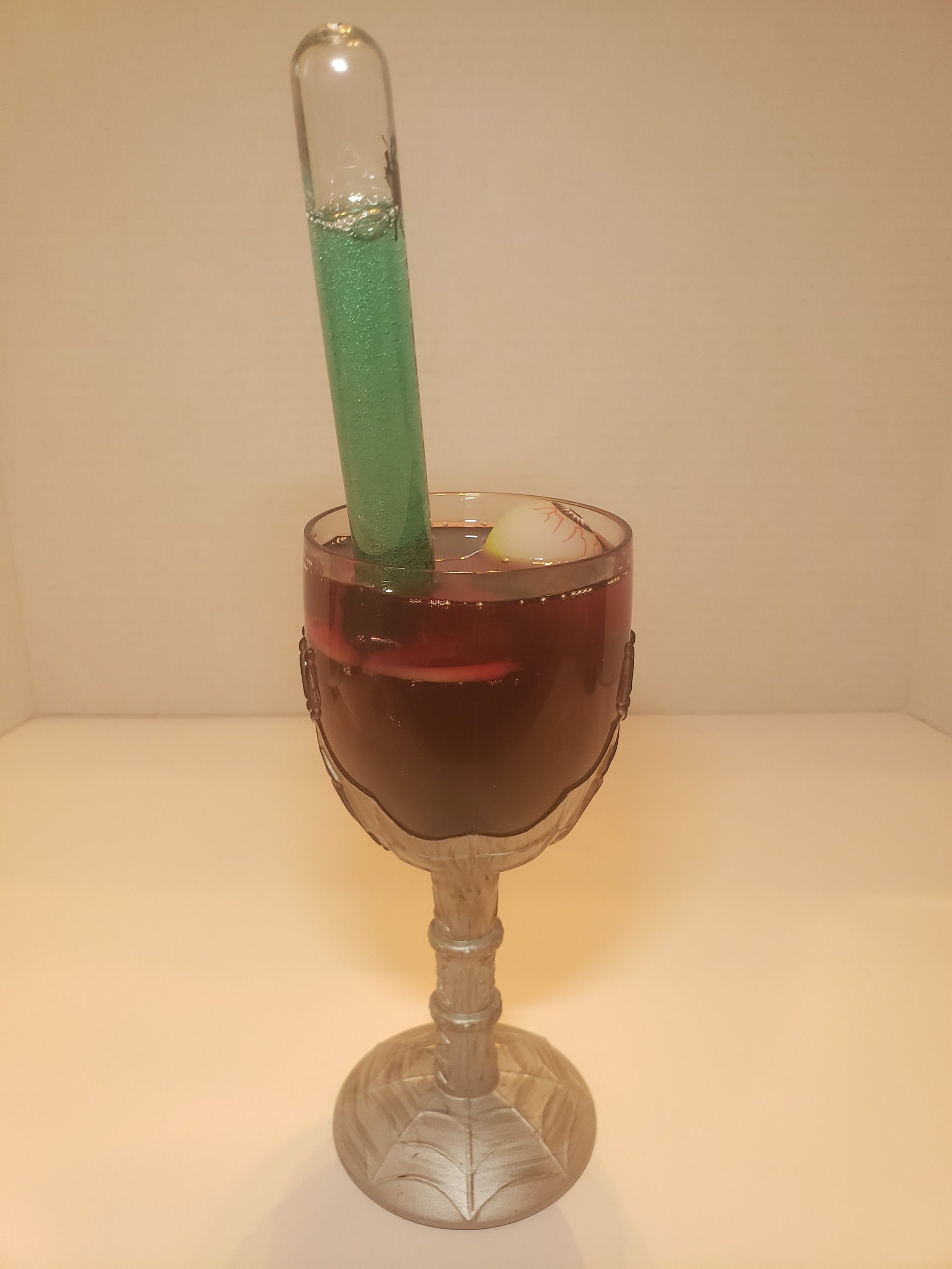 Silver Spider Goblet of Red Liquid With Spider Venom & Floating Eyeball ...