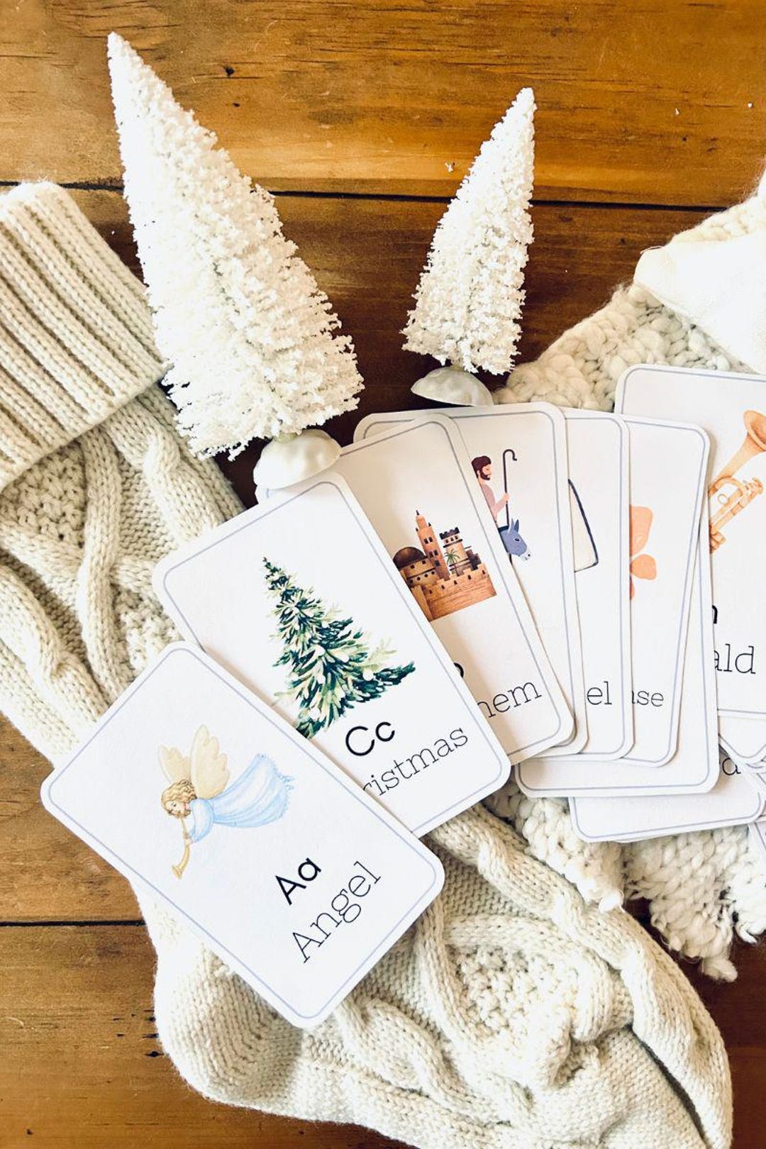 Christmas Alphabet Cards - Etsy