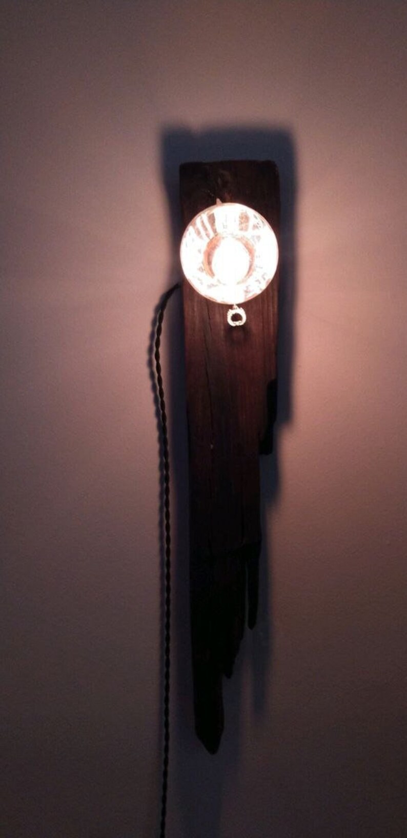 Reclaimed railroad Tie Driftwood Wall Sconce - Etsy