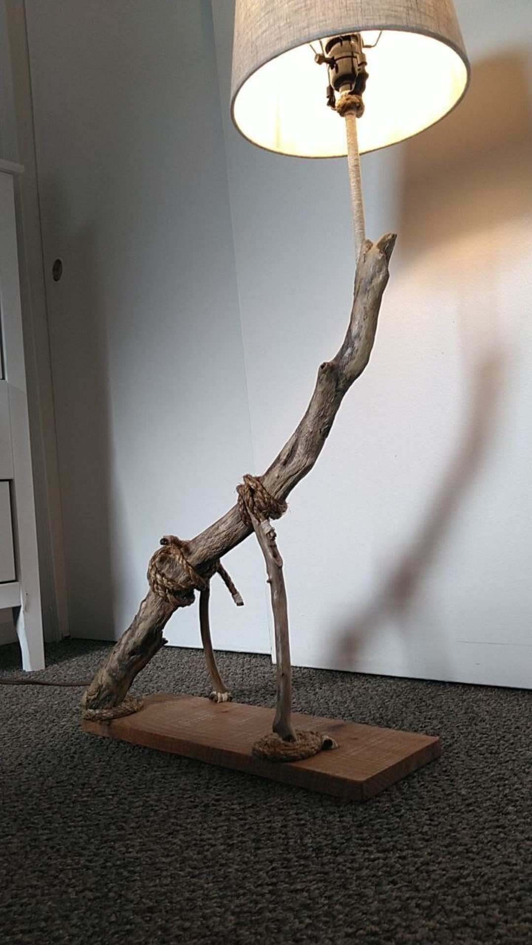 Driftwood Table Lamp W/ Reclaimed Barnwood Base - Etsy