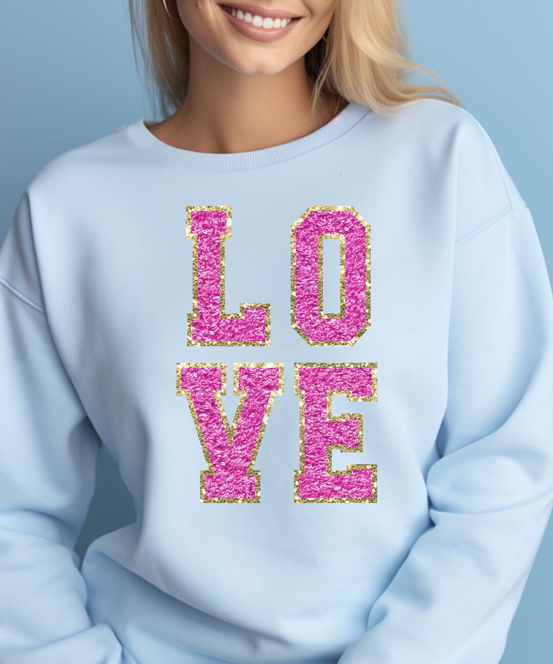 Chenille LOVE Sweatshirt, Valentines Galentines Gift - Etsy